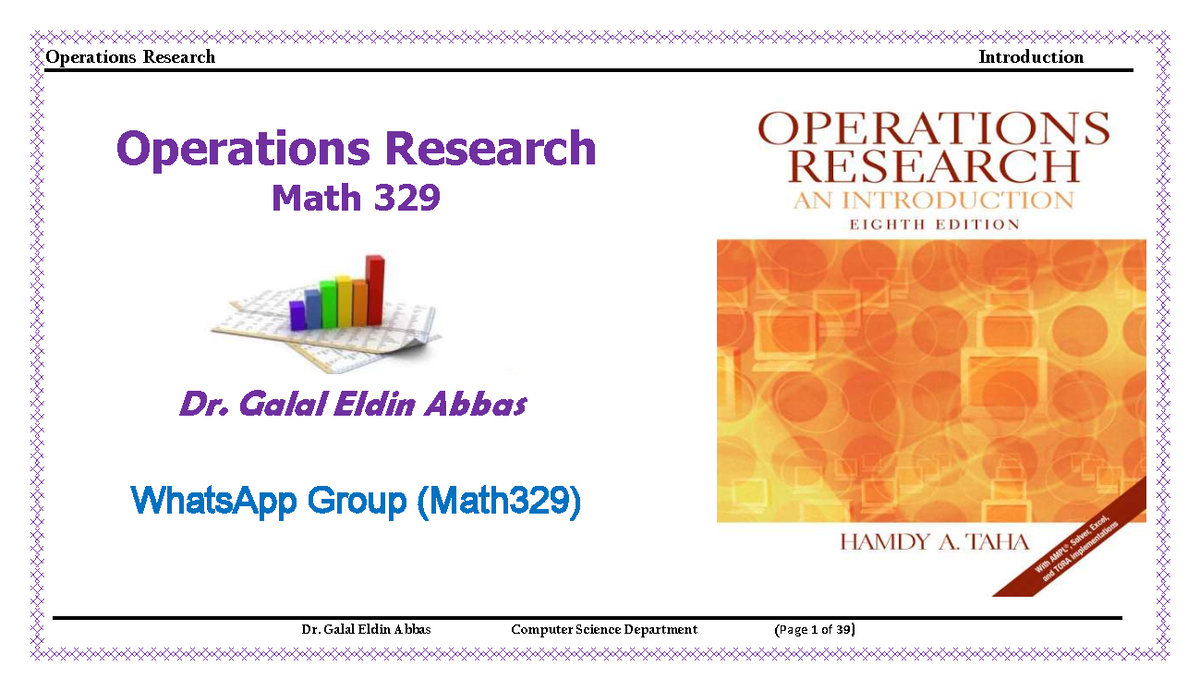 OR Math329 Ch 1 Introduction about Numerical methods - Operations ...