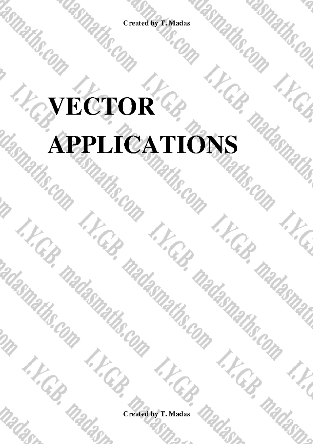 M1 vectors applications - VECTOR APPLICATIONS VECTOR PROBLEMS WITH ...