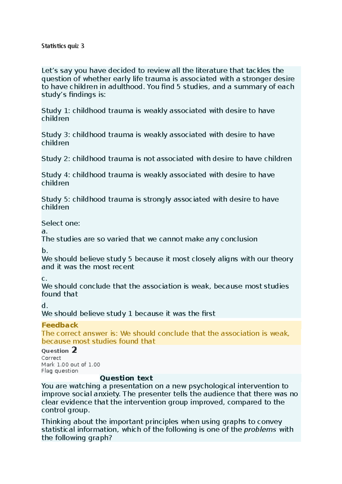 Statistics quiz 3 8% sample questions - Statistics quiz 3 Let’s say you ...
