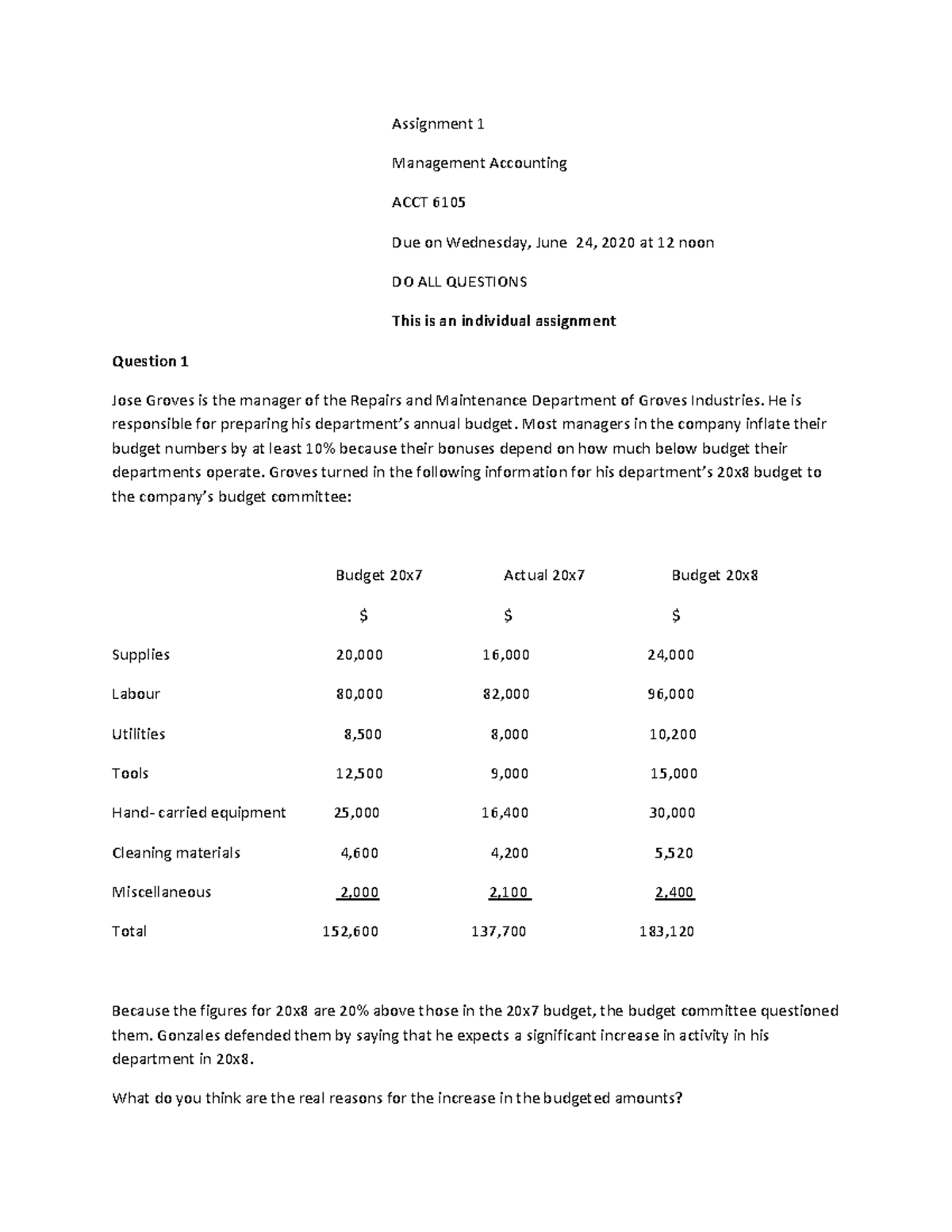 ACCT 6105 June 2020 Assignment 1 - Warning: TT: undefined function: 32 Warning: TT: undefined ...