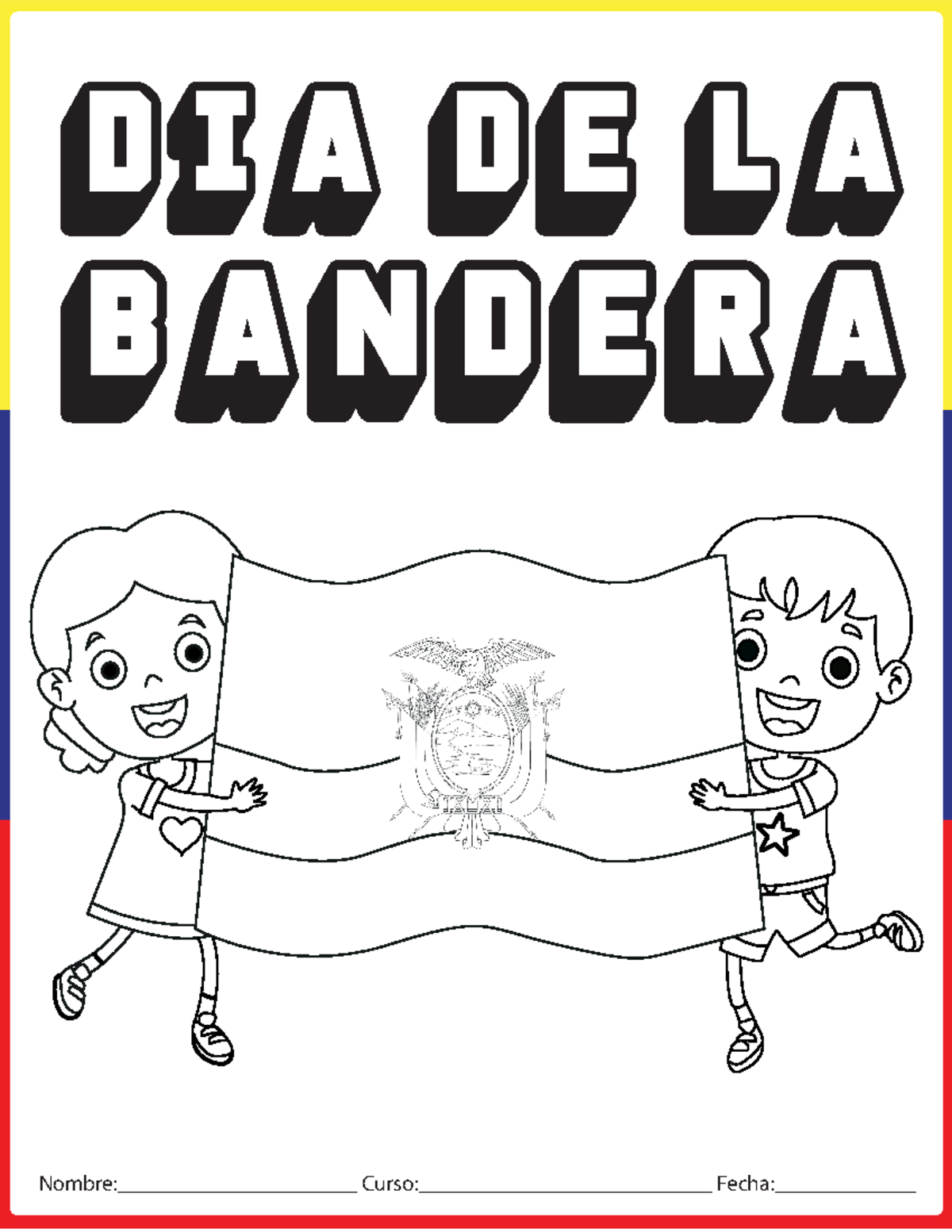 Dia de la bandera para colorear - Ciencia de materiales - Nombre