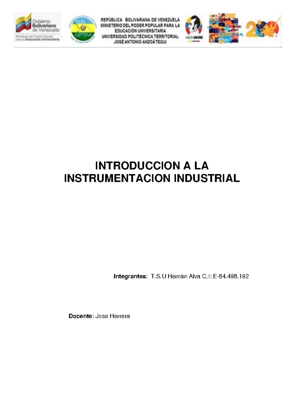 Instrumentacion Industrial - fundamentos de maquinas electricas - UNEXPO - Studocu