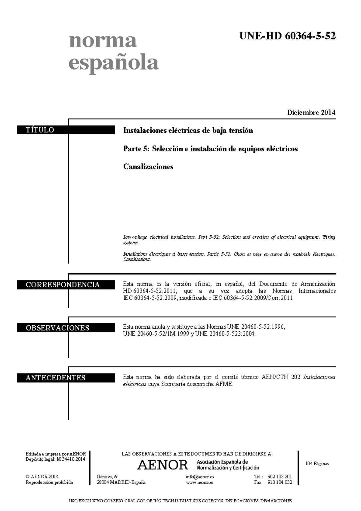 Anexo 2.- UNE-HD-60364-5-52-2014 - norma española UNE-HD 60364-5 ...