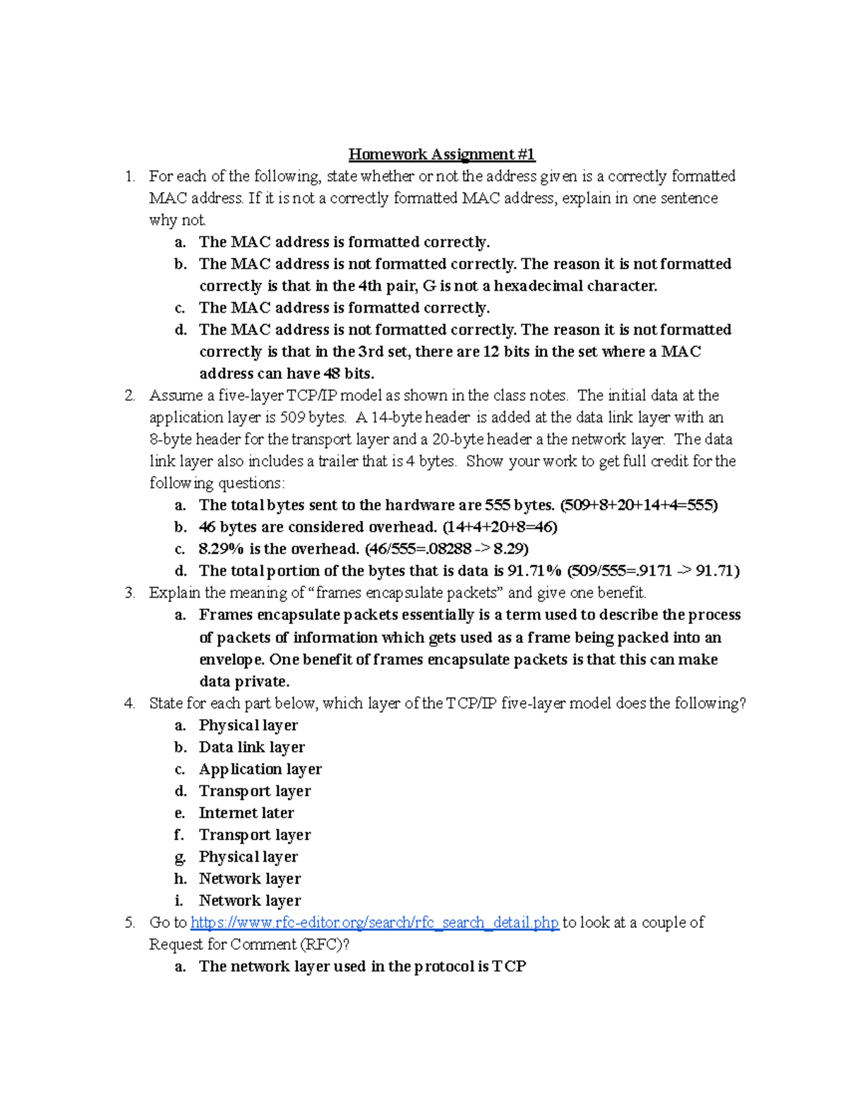 Homework #1 (information technology 120) - Homework Assignment # For ...