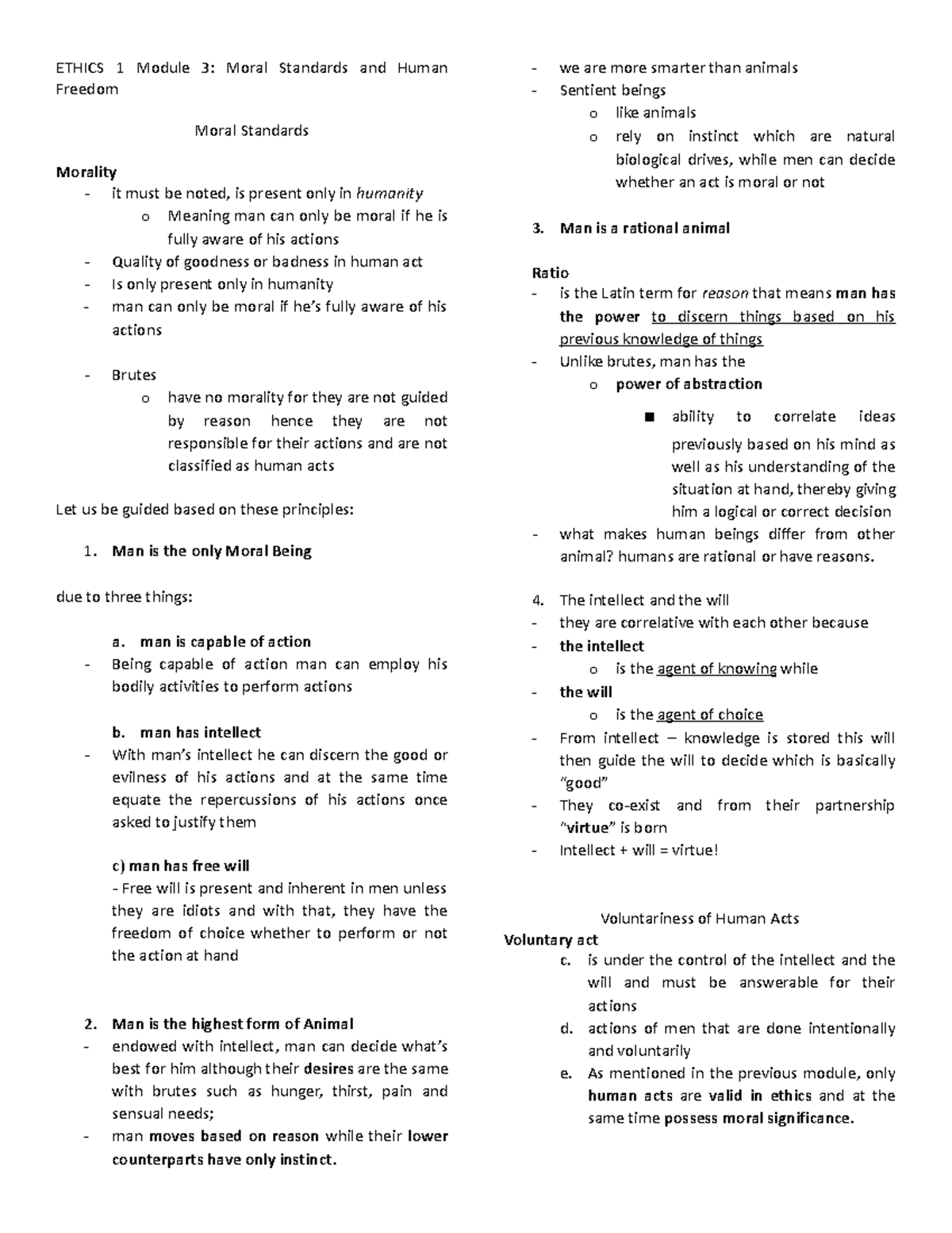 MAPEH 1 Module 3 and 4 - ETHICS 1 Module 3: Moral Standards and Human ...