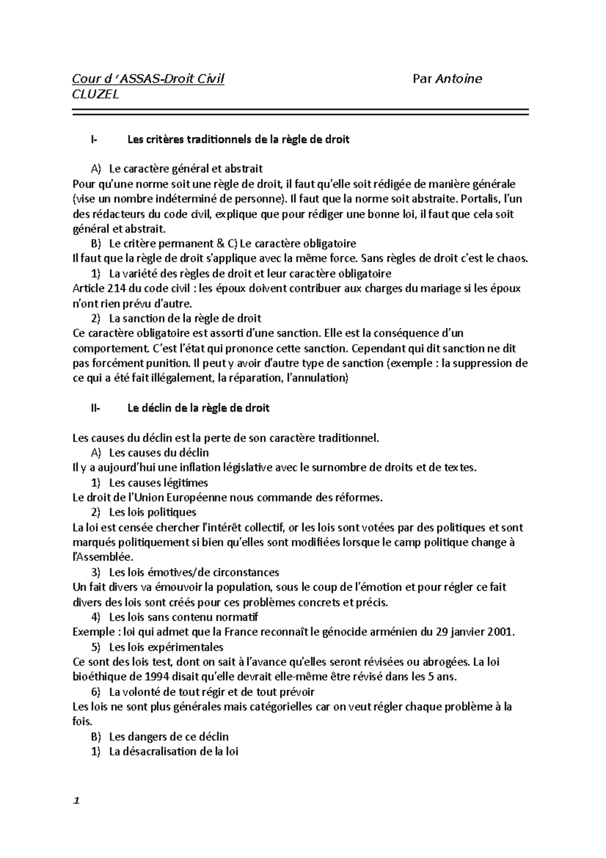 Cour d' Assas Droit Civil - Cour d’ASSAS-Droit Civil Par Antoine CLUZEL ...
