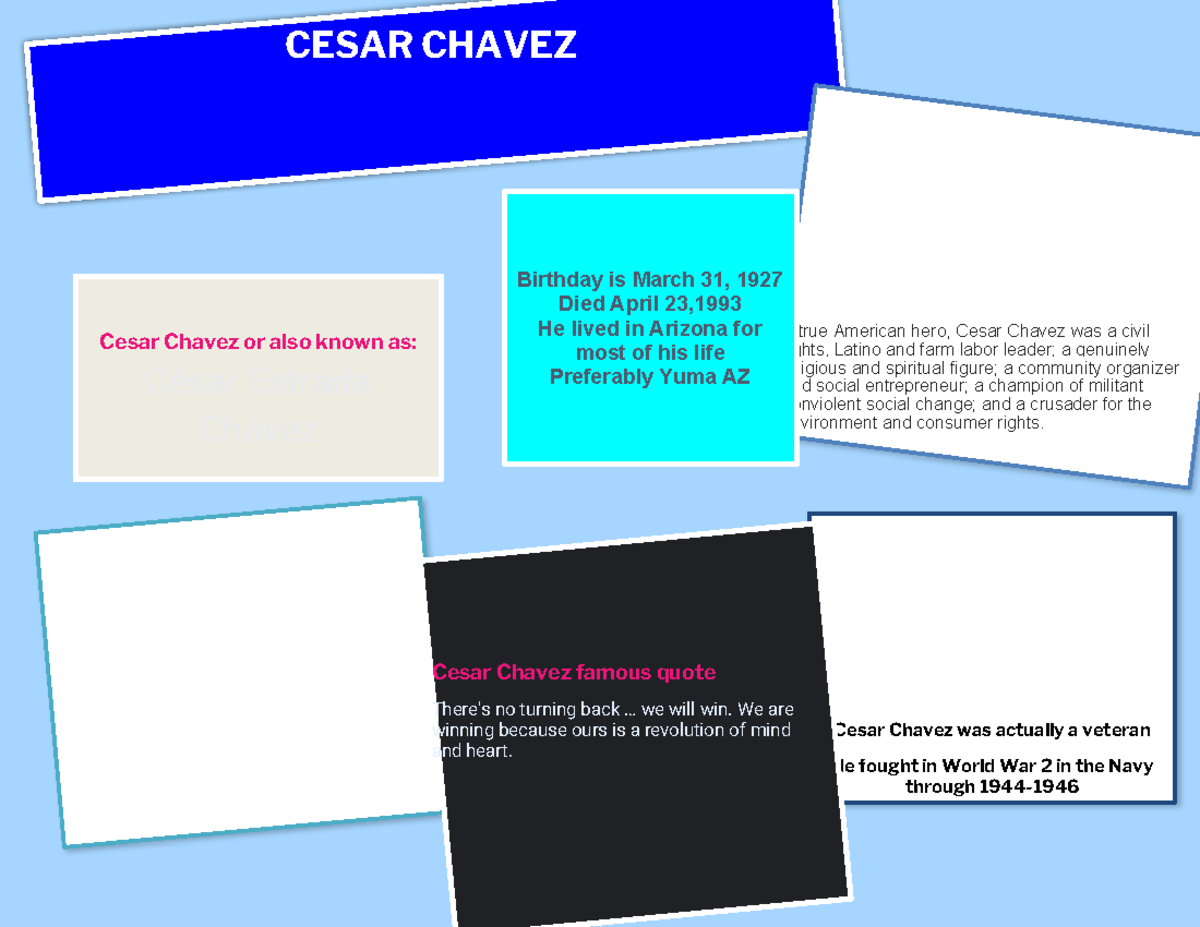 Yearbook Page Template 3 - Ccccc CESAR CHAVEZ Cesar Chavez was actually ...