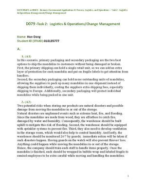 D078 Task 2 - d078 essays - D078 TEM1 - Business Environment ...