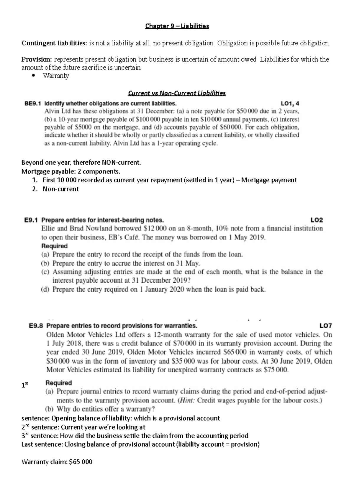 Week 10 Liabilities Tutorial Questions Chapter 9 Liabilities Contingent Liabilities Is