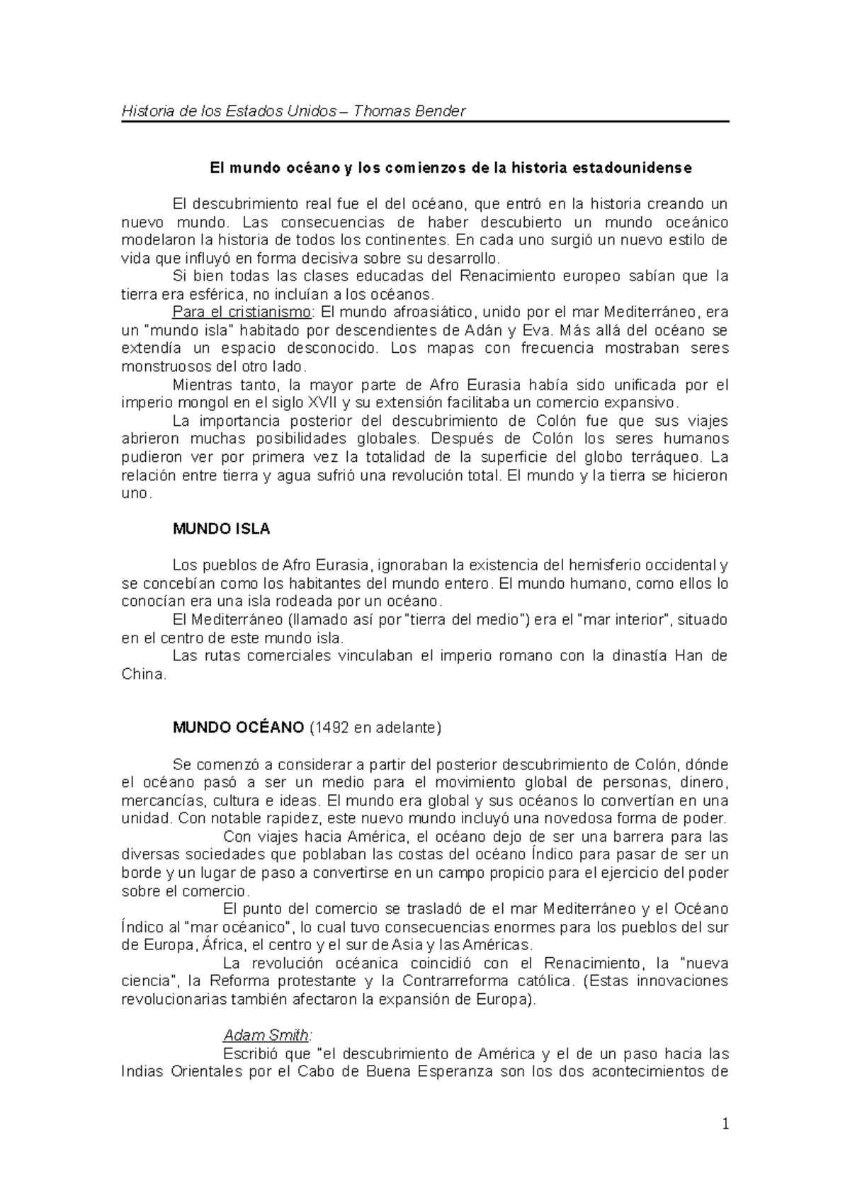 Thomas bender practico 2 - Historia de los Estados Unidos – Thomas ...