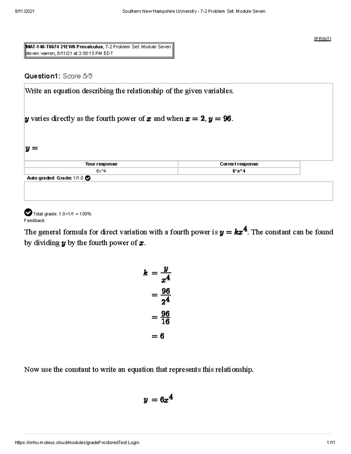 Southern New Hampshire University 7 2 Problem Set Module Seven - [PRINT ...