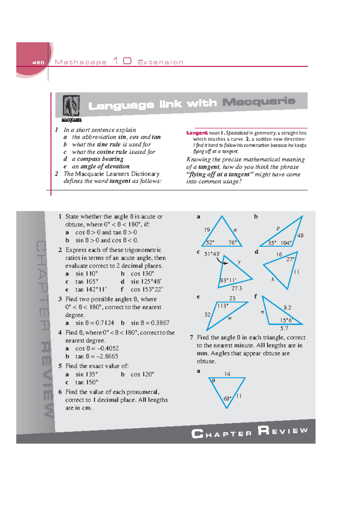 Chapter 10 Further Trigonometry Review Questions - 420 M a t h s c a p ...