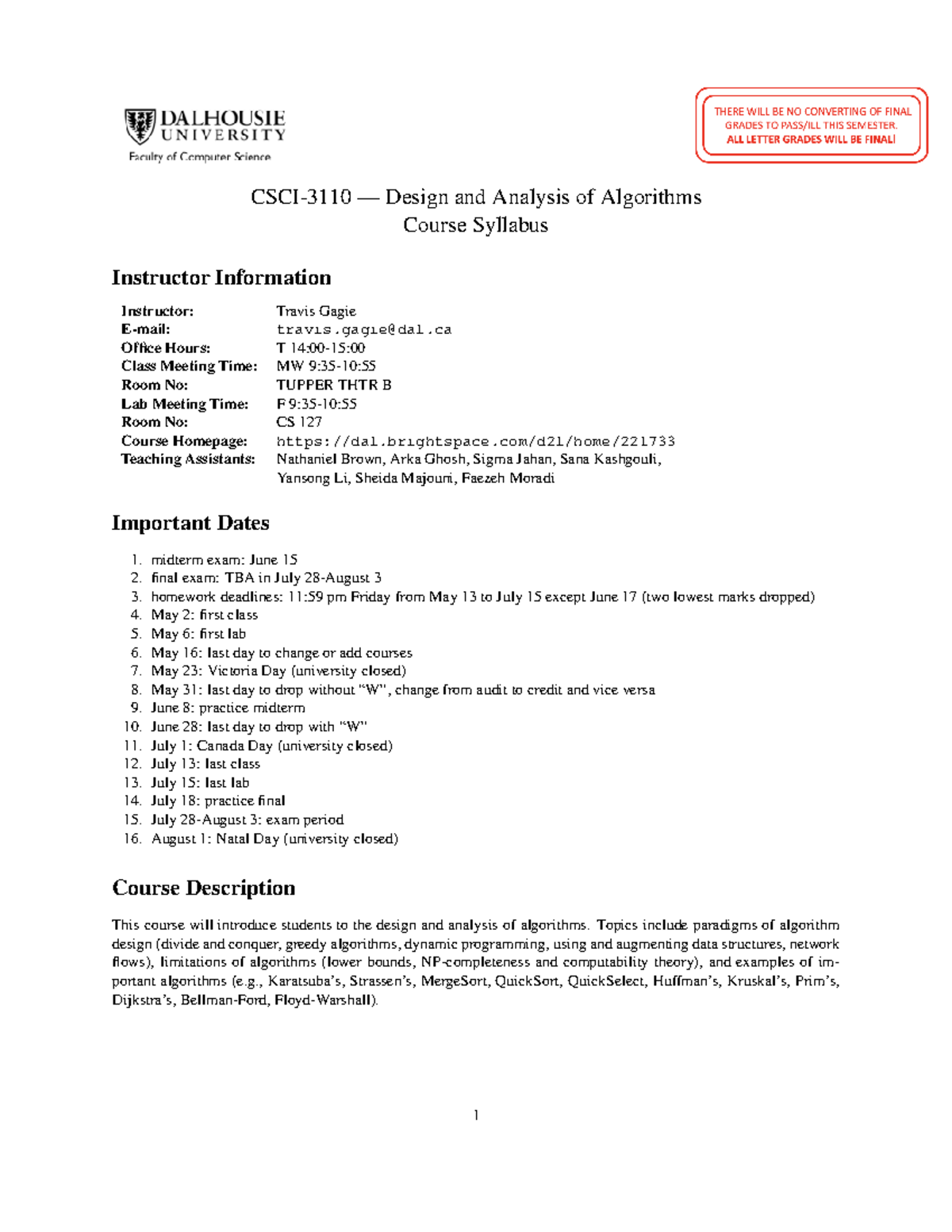 3110 summer 2022 syllabus - CSCI-3110 — Design and Analysis of Algorithms Course Syllabus ...