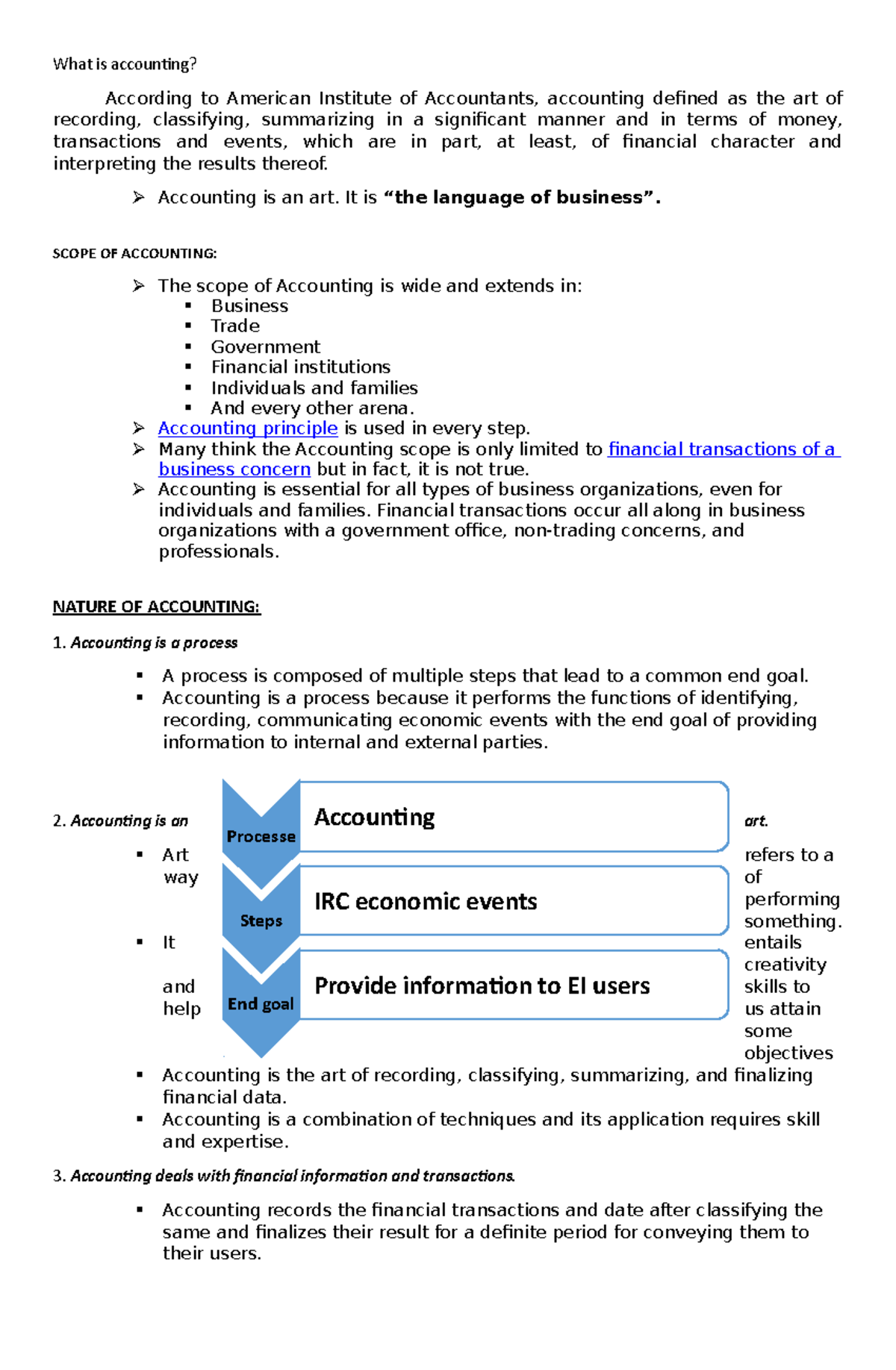 Introduction to Accounting - What is accounting? According to American ...