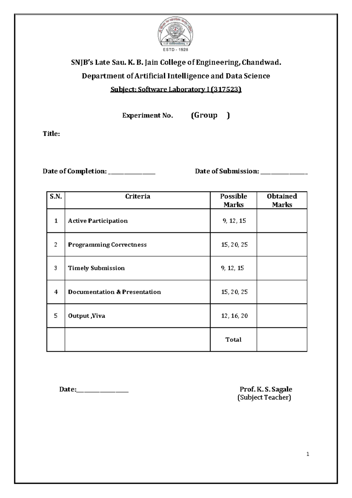 AI LAB Manual - this are AI practical mannul - SNJB’s Late Sau. K. B ...