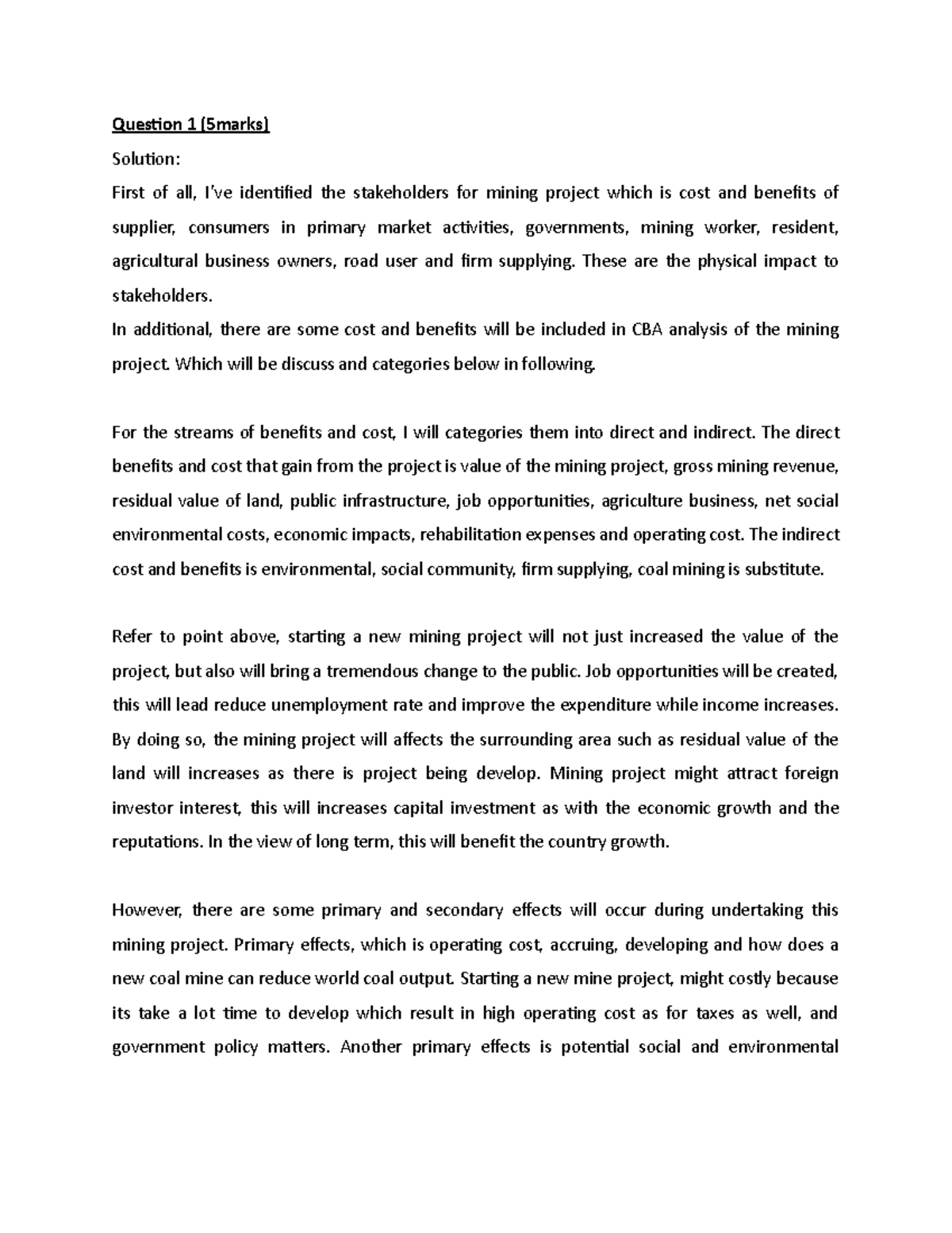 CBA Assessment 2 - Question 1 (5marks) Solution: First of all, I’ve ...
