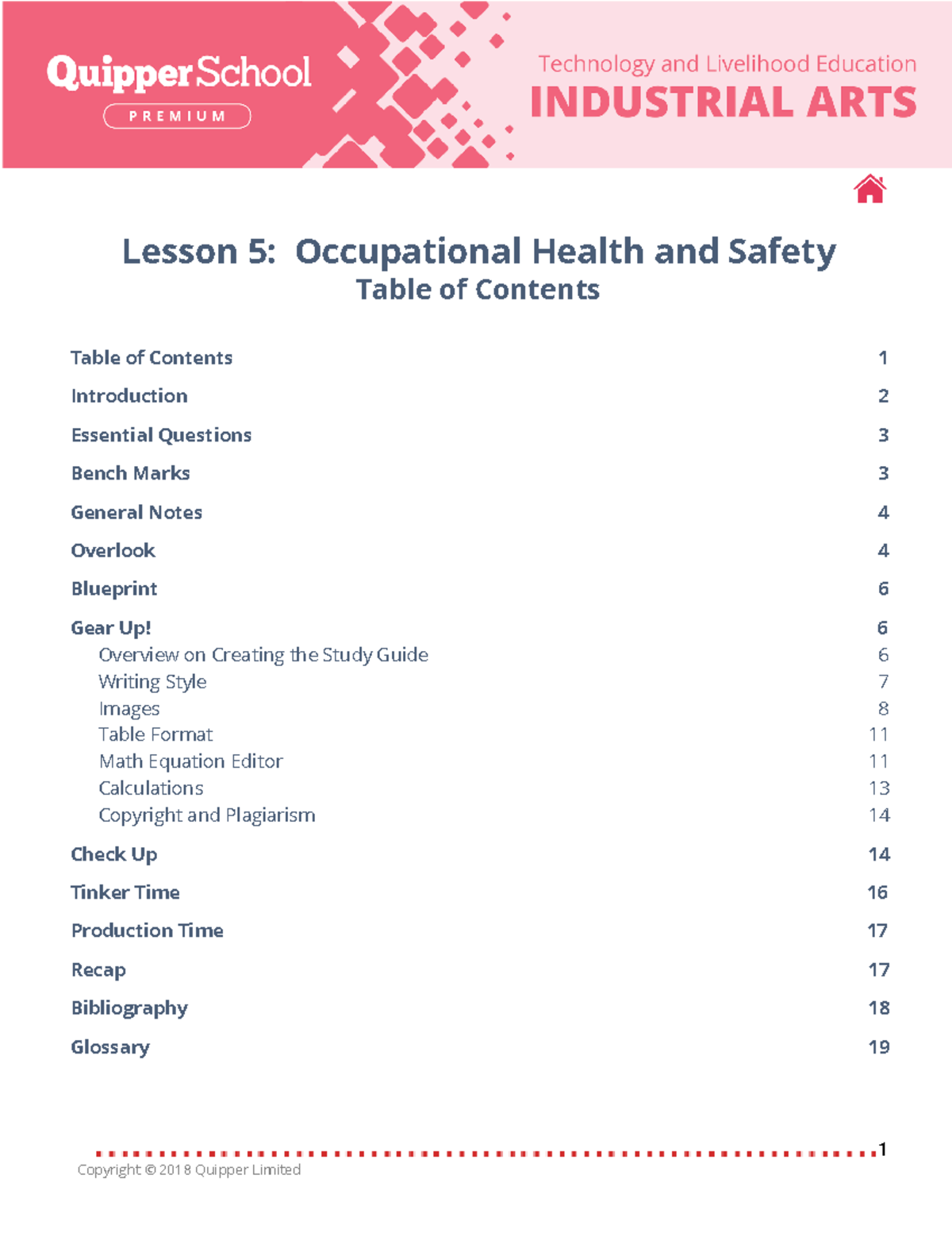 Lesson 5 Occupational Health and Safety - Lesson 5: Occupational Health ...