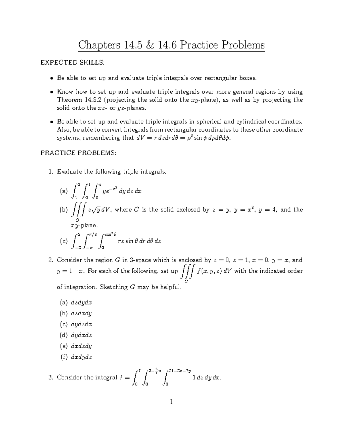 Chapter 14.5- 14.6 - Chapters 14 & 14 Practice Problems EXPECTED SKILLS ...