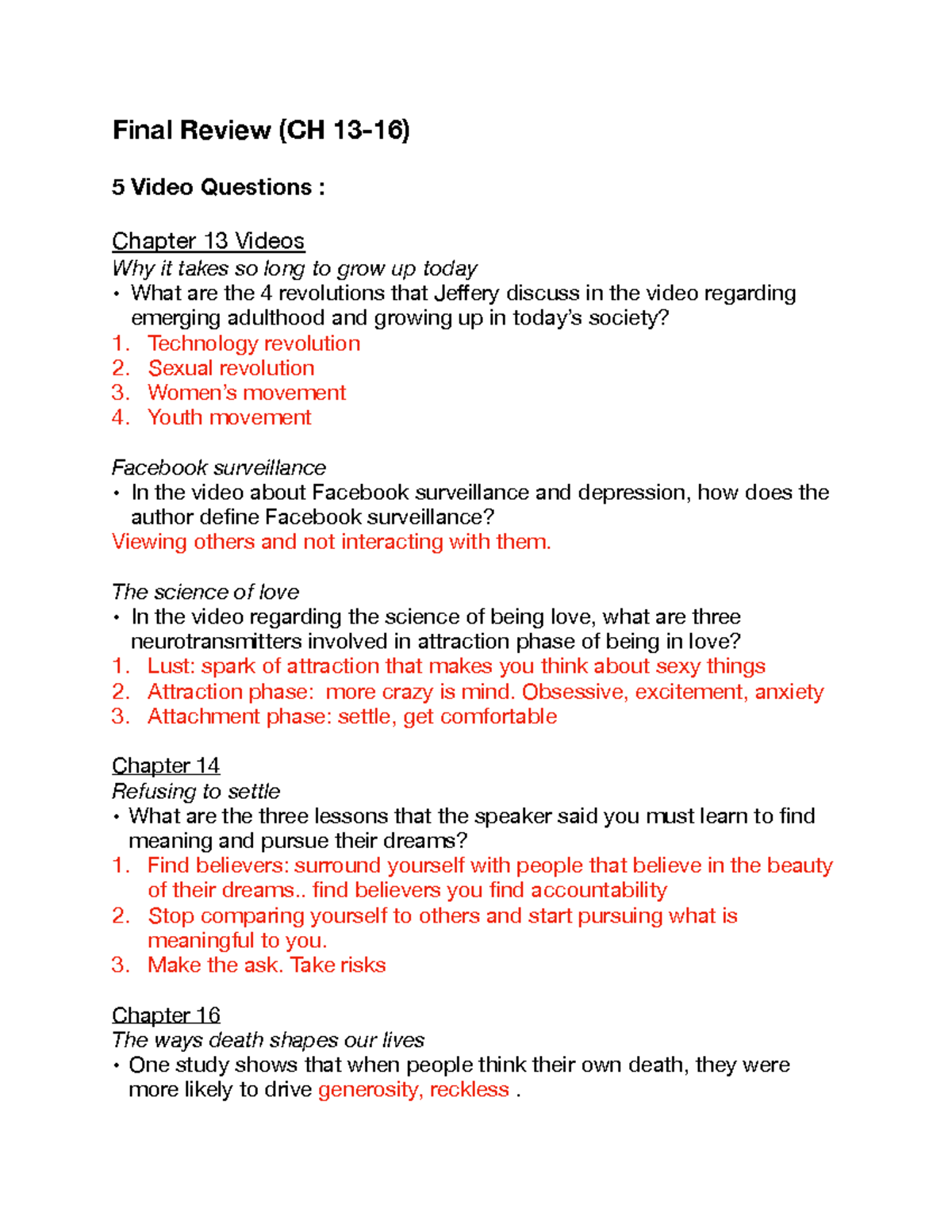 Study Guide - Final Review (CH 13-16) 5 Video Questions : Chapter 13 ...