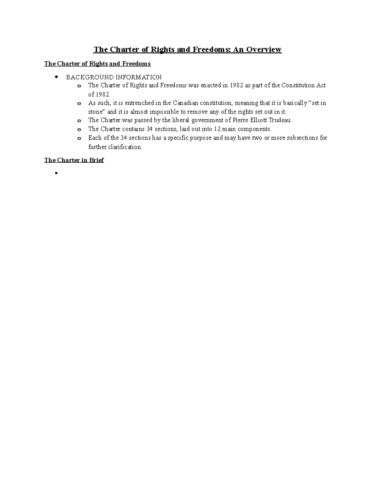 Lesson 4 - The Charter of Rights and Freedoms - The Charter of Rights ...