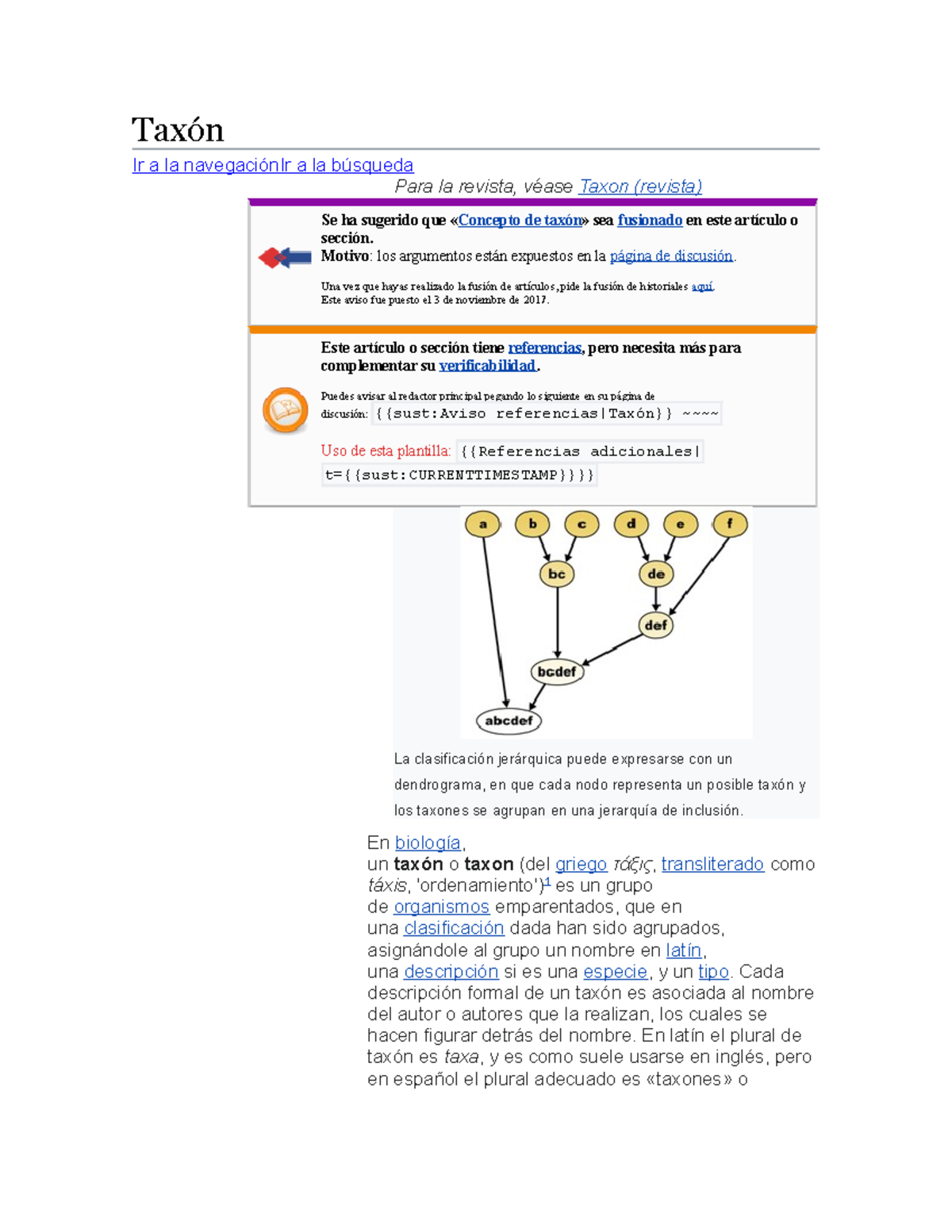 Taxón - Taxón Ir a la navegación Ir a la búsqueda Para la revista ...