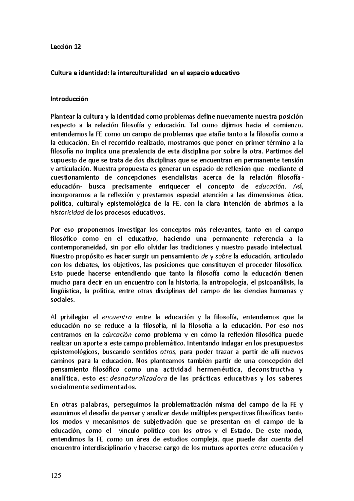 Moujan - Filosofia y Educacion-125-134 - Lección 12 Cultura e identidad ...