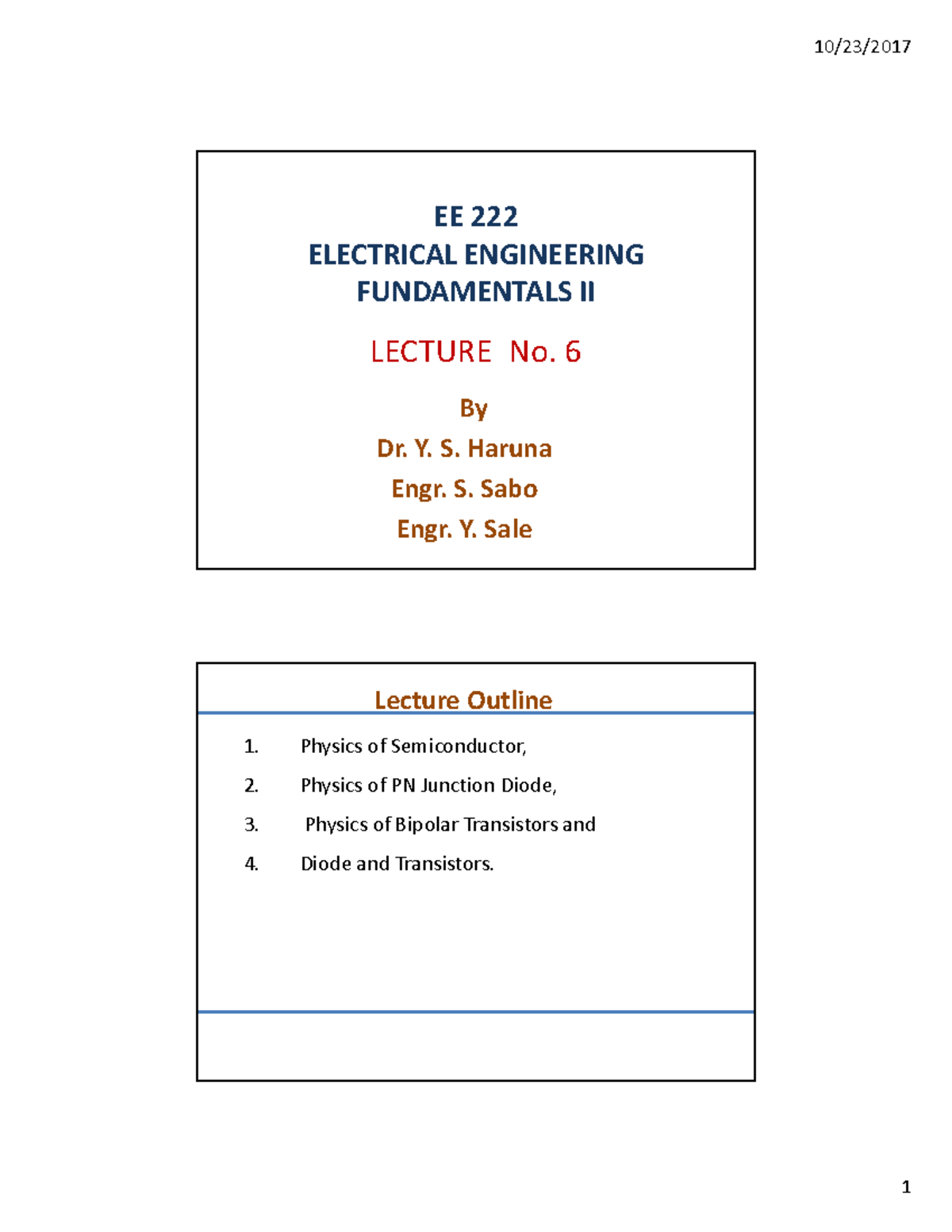 EE 222 Lecture Notes six and handouts - EE 222 ELECTRICAL ENGINEERING ...