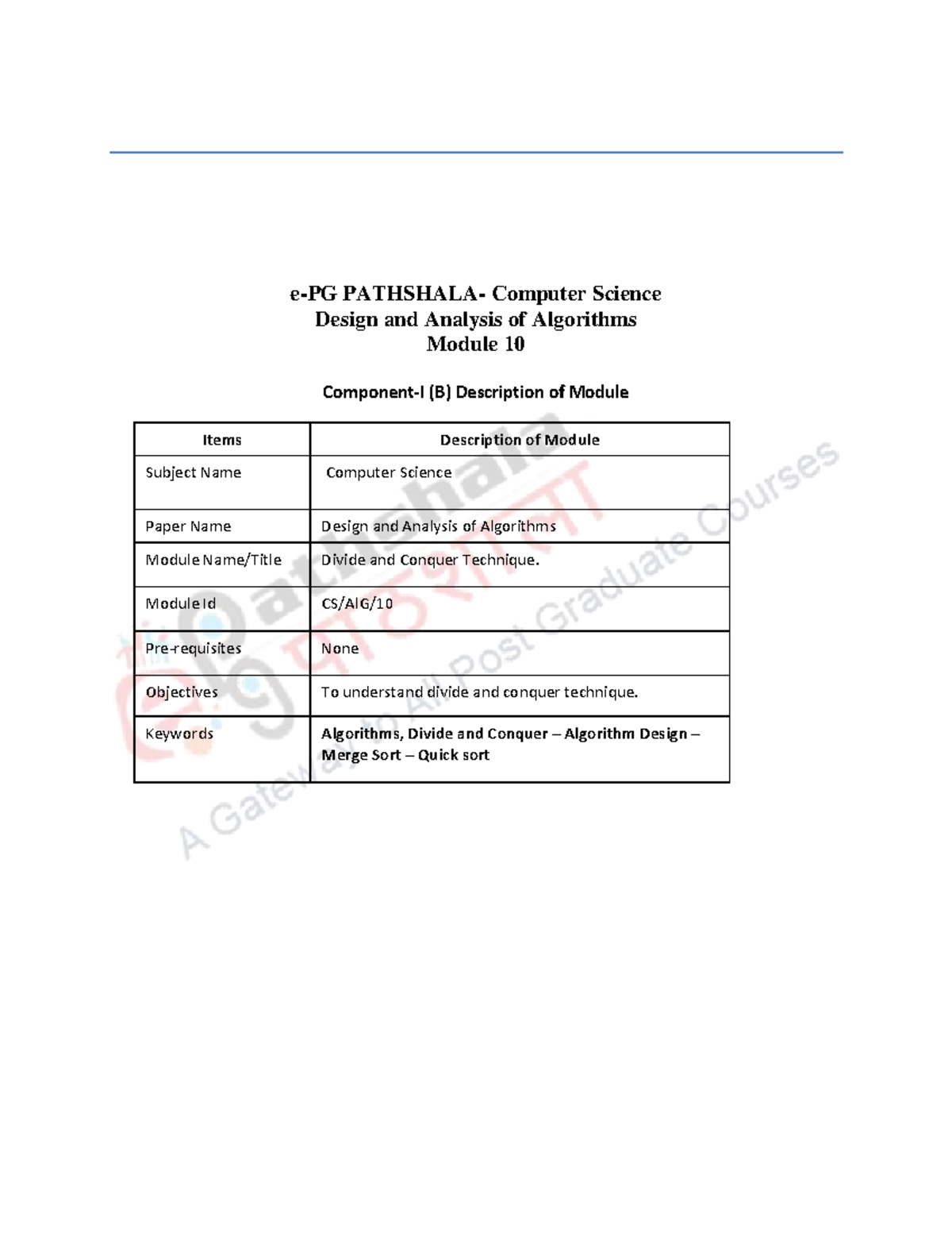 1454416119 ET - Description of Module Subject Name: Computer Science ...
