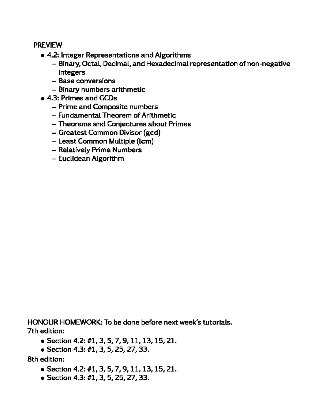 MATH2080 Lecture 12 Sections 4p2 4p3 Integer Representations Primes And ... MATH2080 Lecture 12 Sections 4p2 4p3 Integer Representations Primes And ...