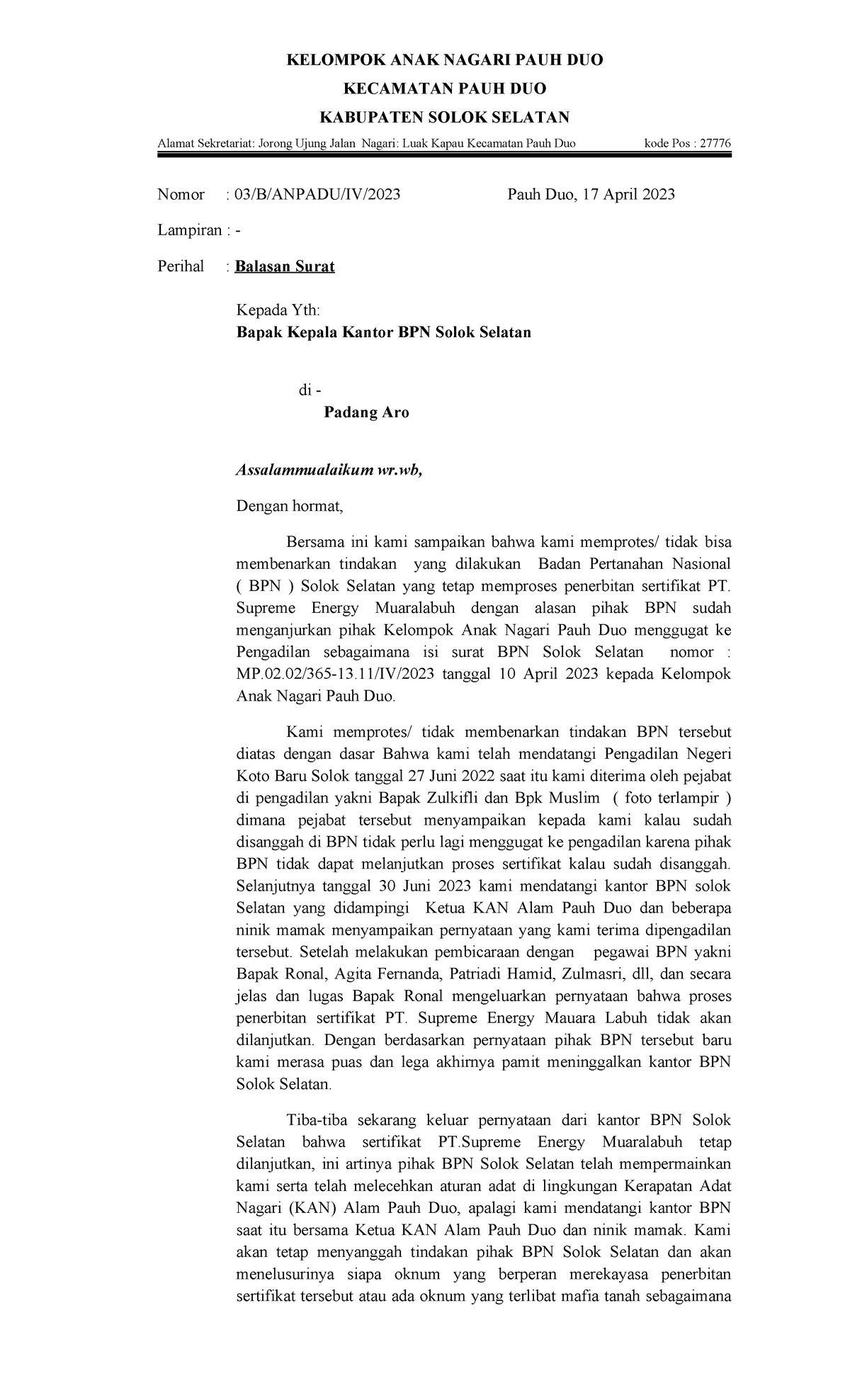 B. 3 Ampalan Penerbitan Sertifikat Anpadu - KELOMPOK ANAK NAGARI PAUH ...