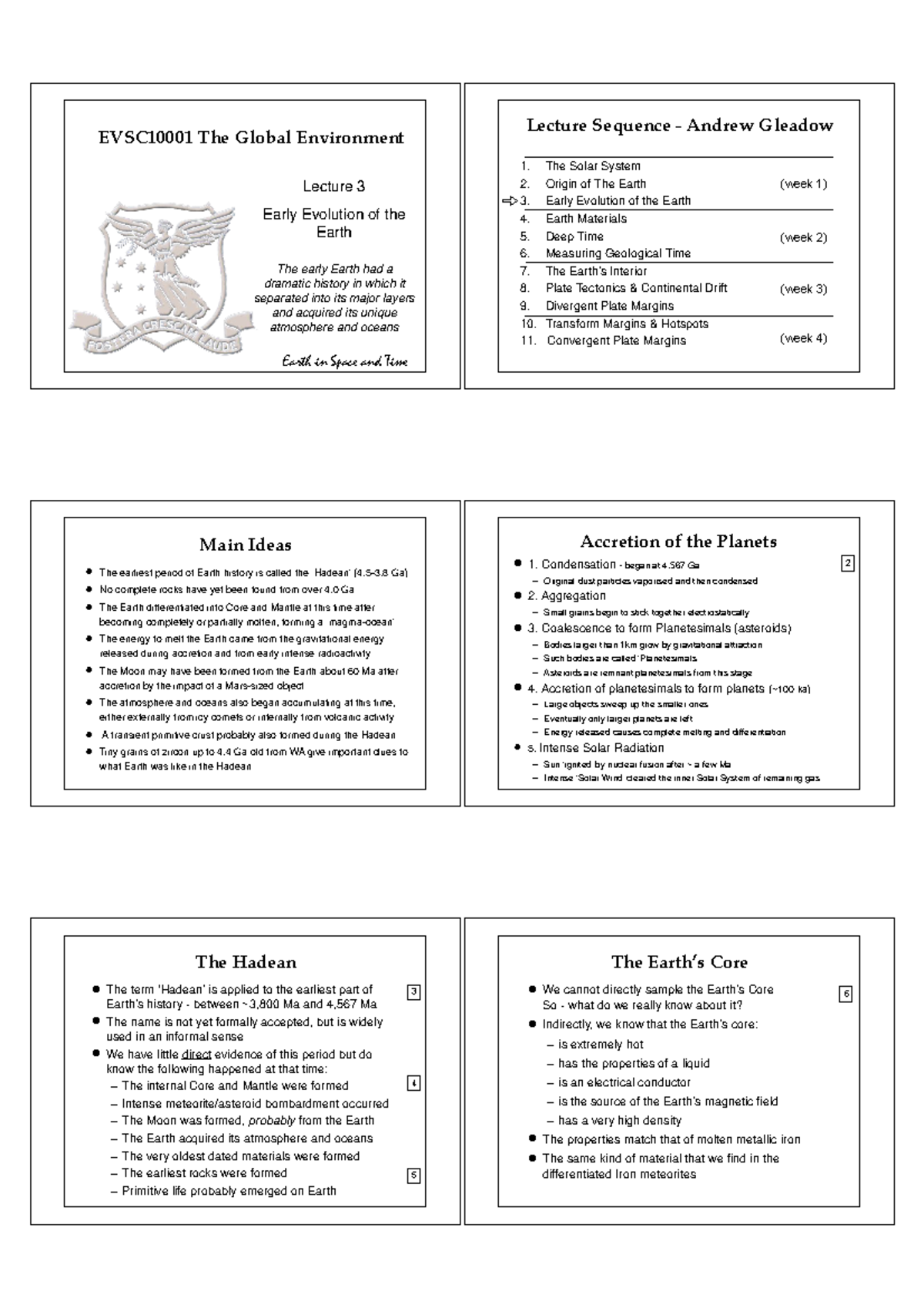 101Lect03 - Lecture notes 3 - Earth in Space and Time EVSC10001 The ...