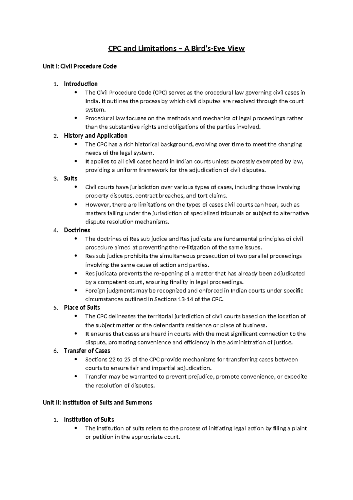 CPC and Limitations - A Bird's-eye View - CPC and Limitations – A Bird ...