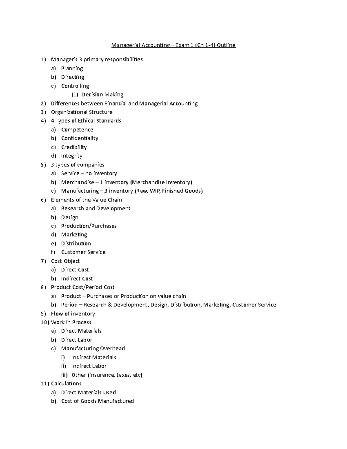 223 Exam 1 Outline - Spring 2022 (student) - Managerial Accounting ...