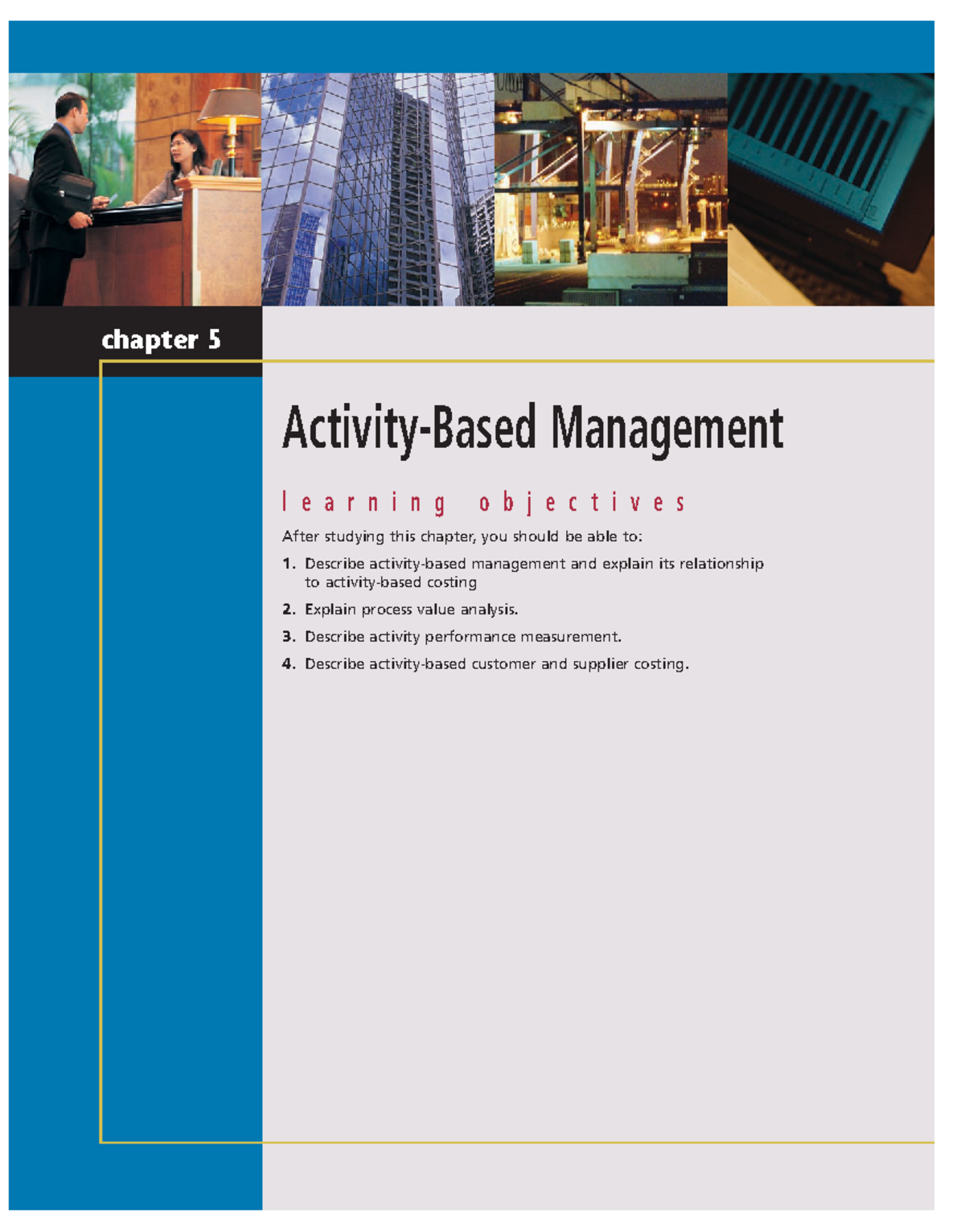 Chap 5 Activity-Based Management - Activity-Based Management learning ...