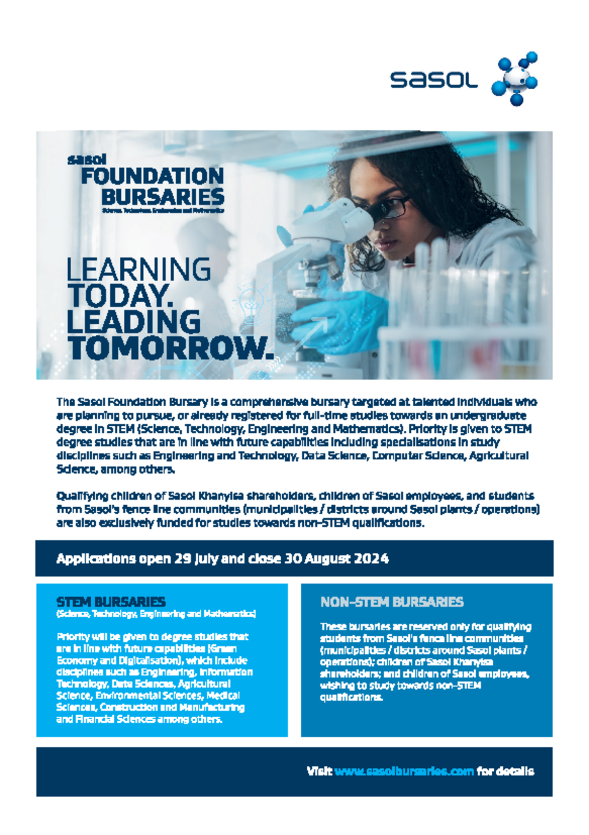Sasol Foundation Bursaries 2024 A5 Leaflet final - SASOL sasol ...