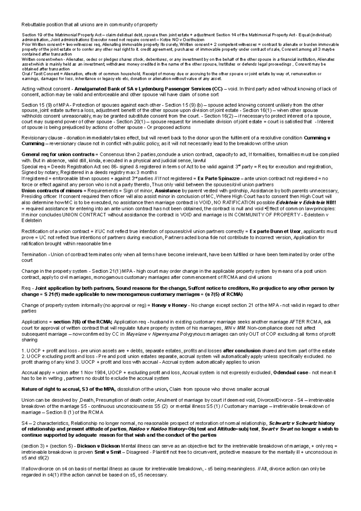 Cheat Sheet SEM 2 - Rebuttable position that all unions are in ...