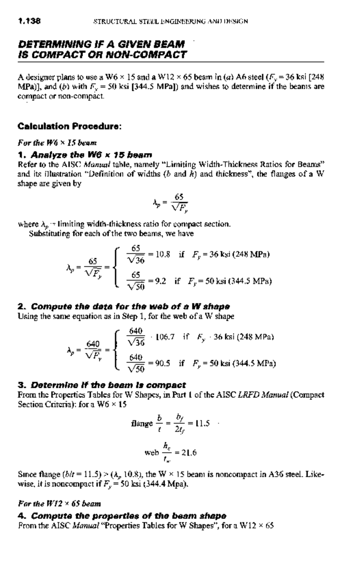 Handbook of civil engineering calculations 26 - DETERMININGIFAGIVENBEAM ...