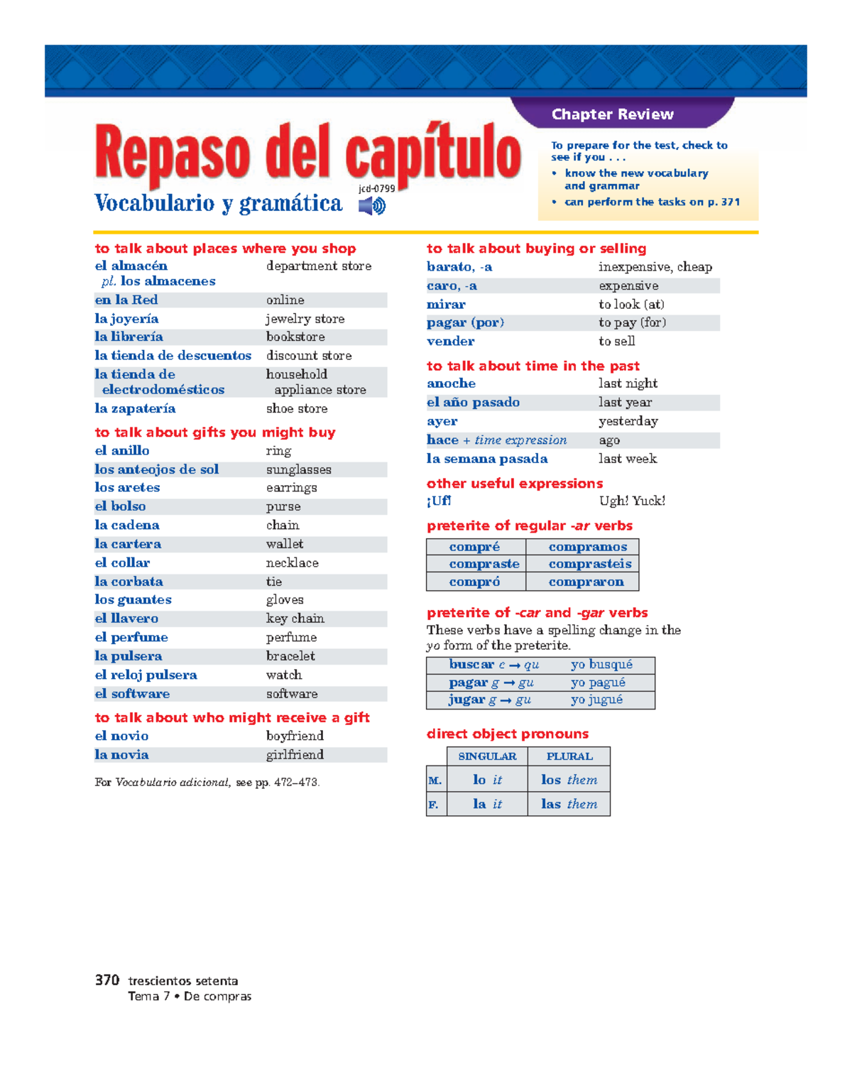 L1 Capitulo 7B - 370 trescientos setenta Tema 7 • De compras To prepare ...
