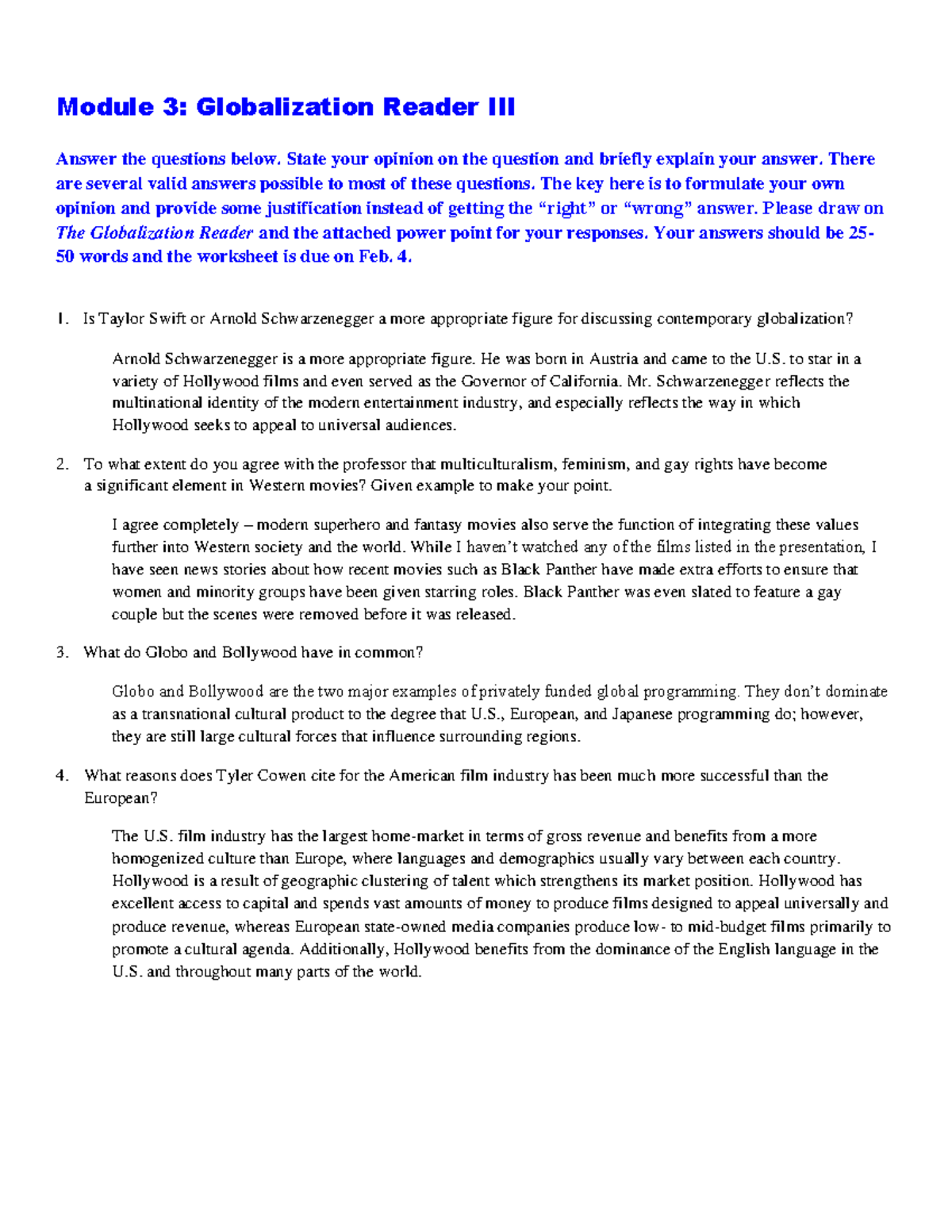 IST 316 Module 3 Worksheet - Module 3: Globalization Reader III Answer ...