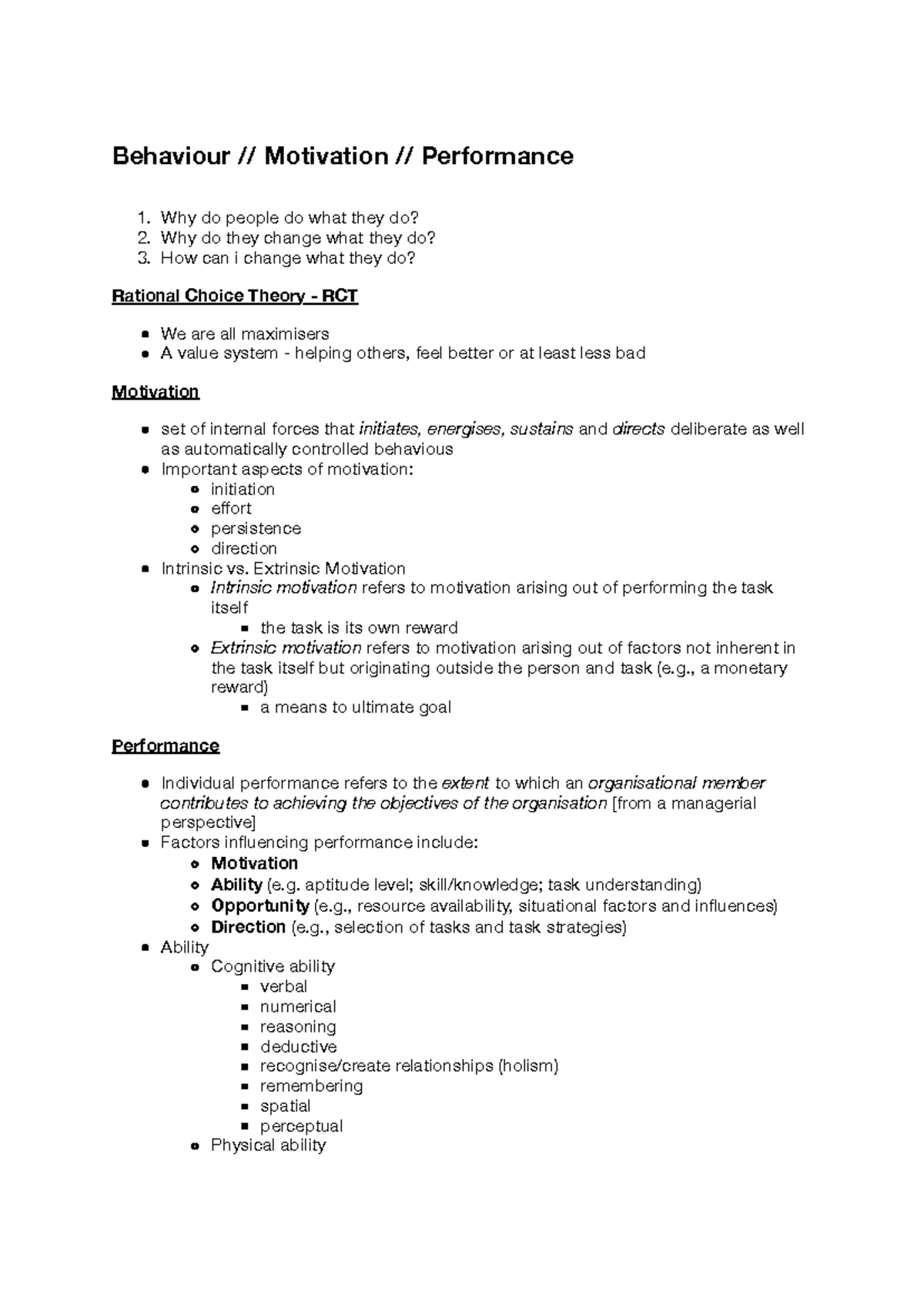 Behaviour :: Motivation :: Performance - Behaviour // Motivation ...