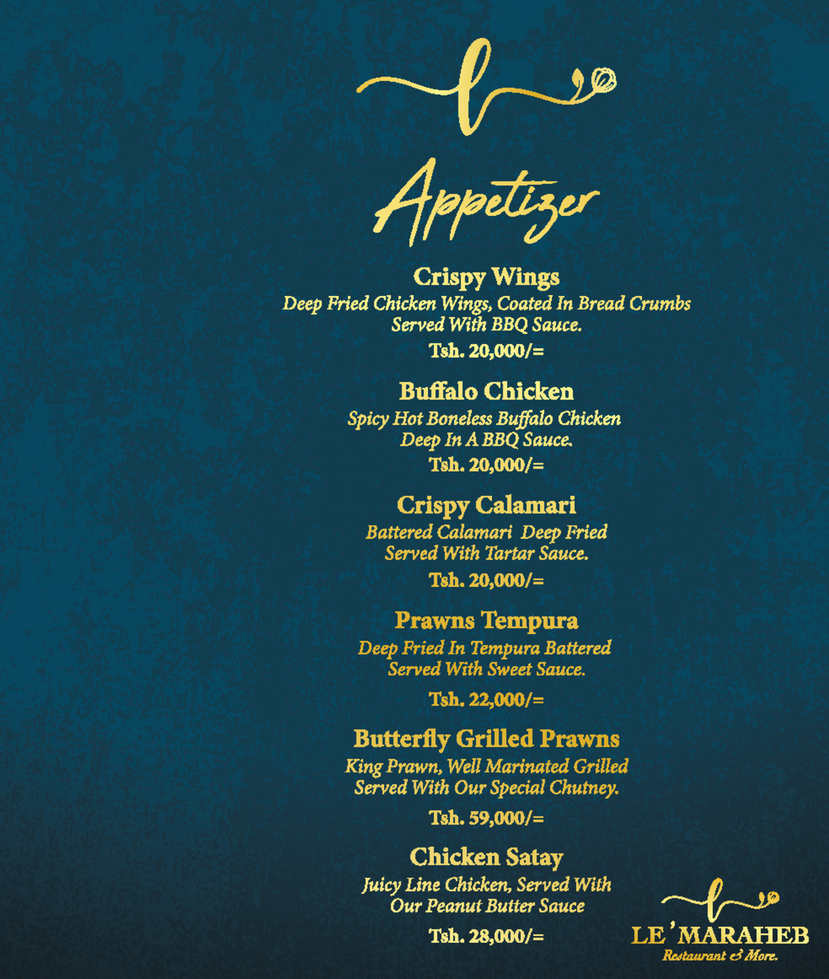 LE' Maraheb MENU - Menu - - Studocu