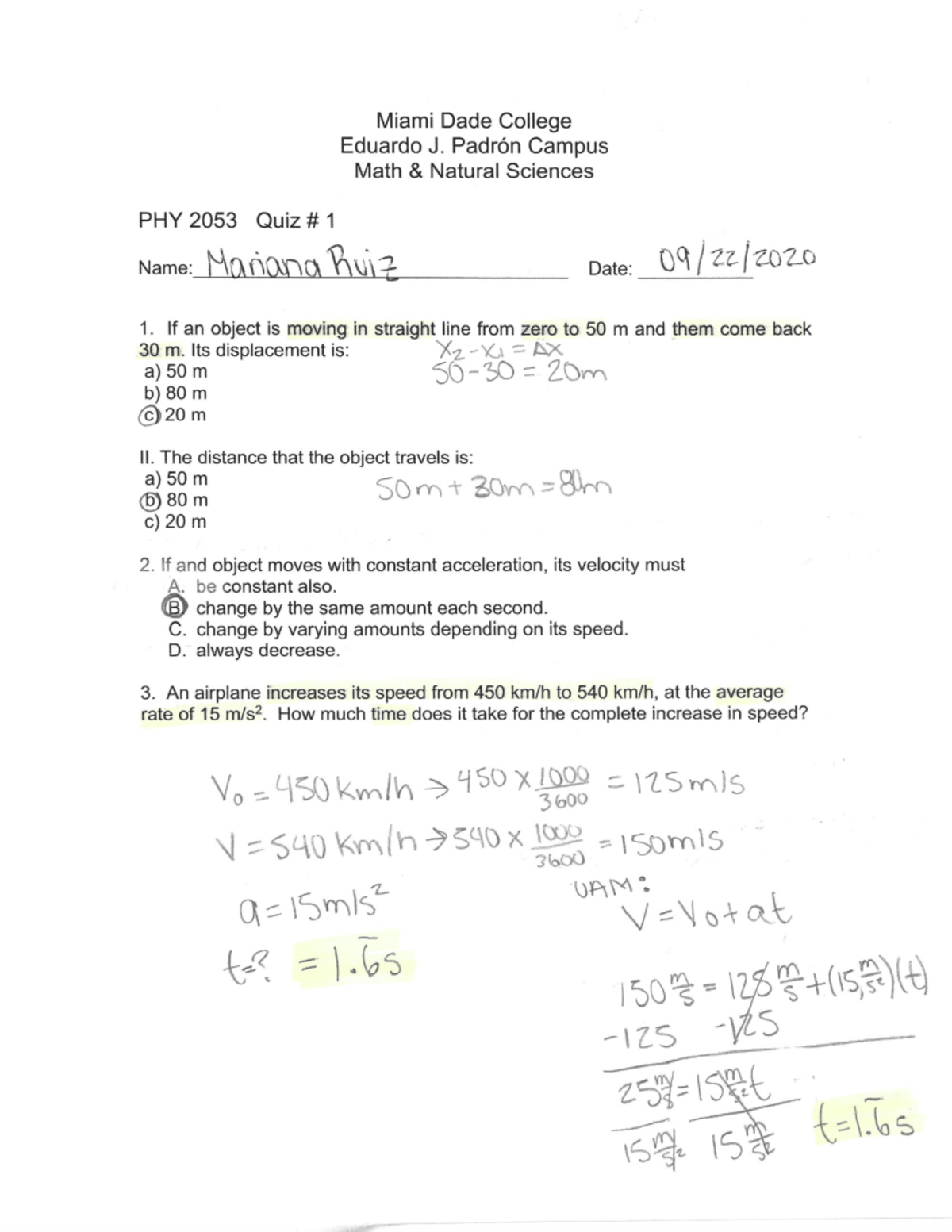 PHY Exams and Quizzes - PHY 2053 - Studocu