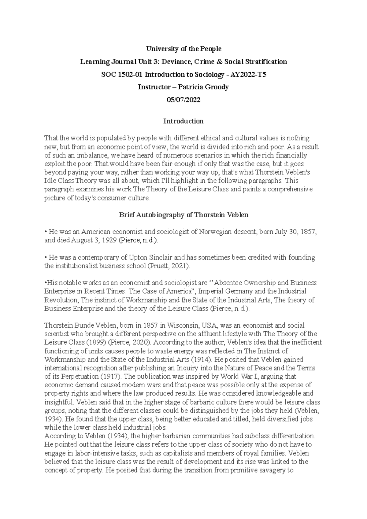 LJ3 - Learning Journal unit 3 - University of the People Learning ...