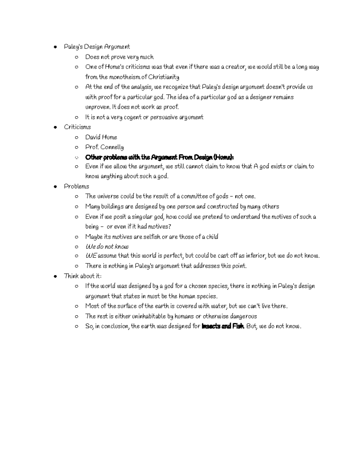 Design Argument Criticisms - Paley’s Design Argument Does not prove ...