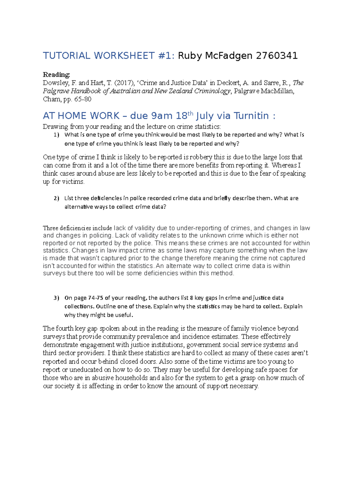 Tutorial Worksheet #1 - TUTORIAL WORKSHEET #1: Ruby McFadgen 2760341 ...