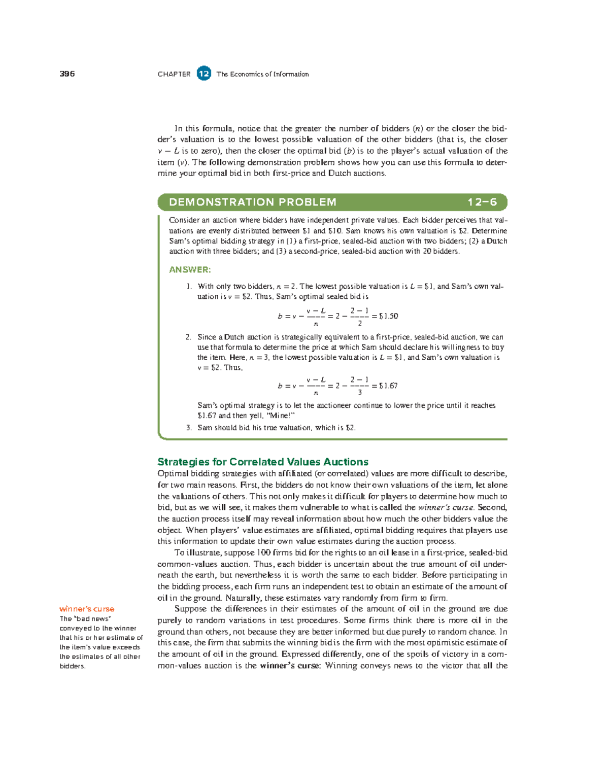 Managerial-economics-107 - 396 CHAPTER 12 The Economics of Information ...