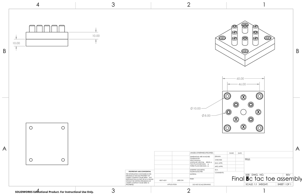Final tic tac toe assembly - 10. 10. 60. 10. 8. 46. A A B B 4 4 3 3 2 2 ...