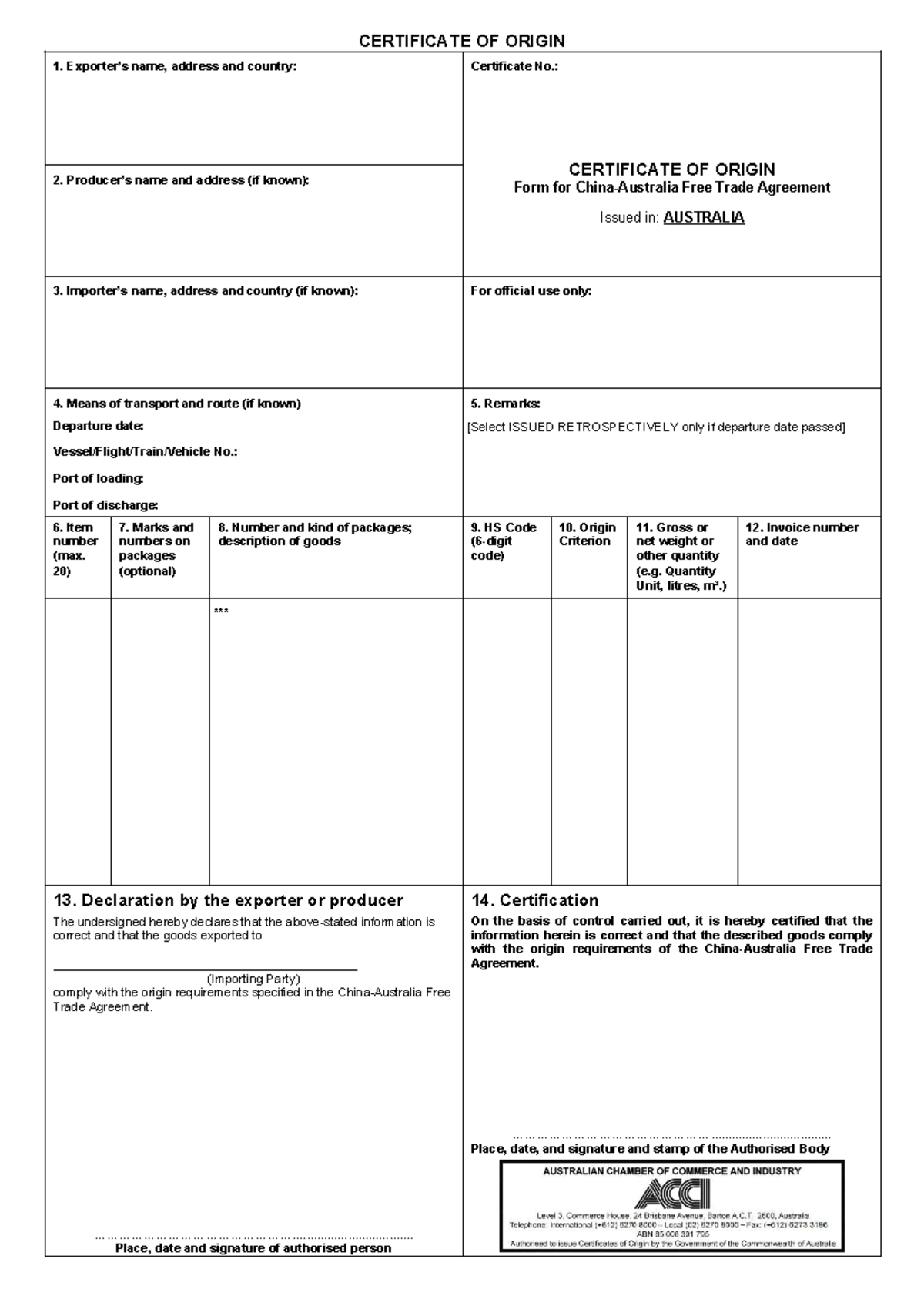 Certificate of origin 07 - CERTIFICATE OF ORIGIN 1. Exporter’s name ...