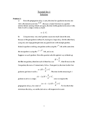 Problem Set 1 - Intro - ECE 358: Problem Set 1 Problem 1. Consider two hosts A and B separated ...