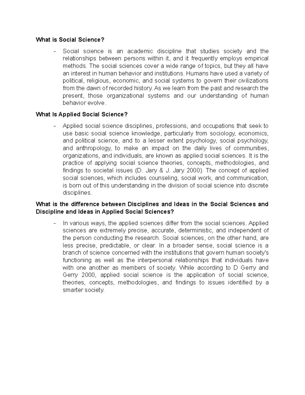 Introduction to Disciplines and Ideas in Applied Social Sciences - What ...